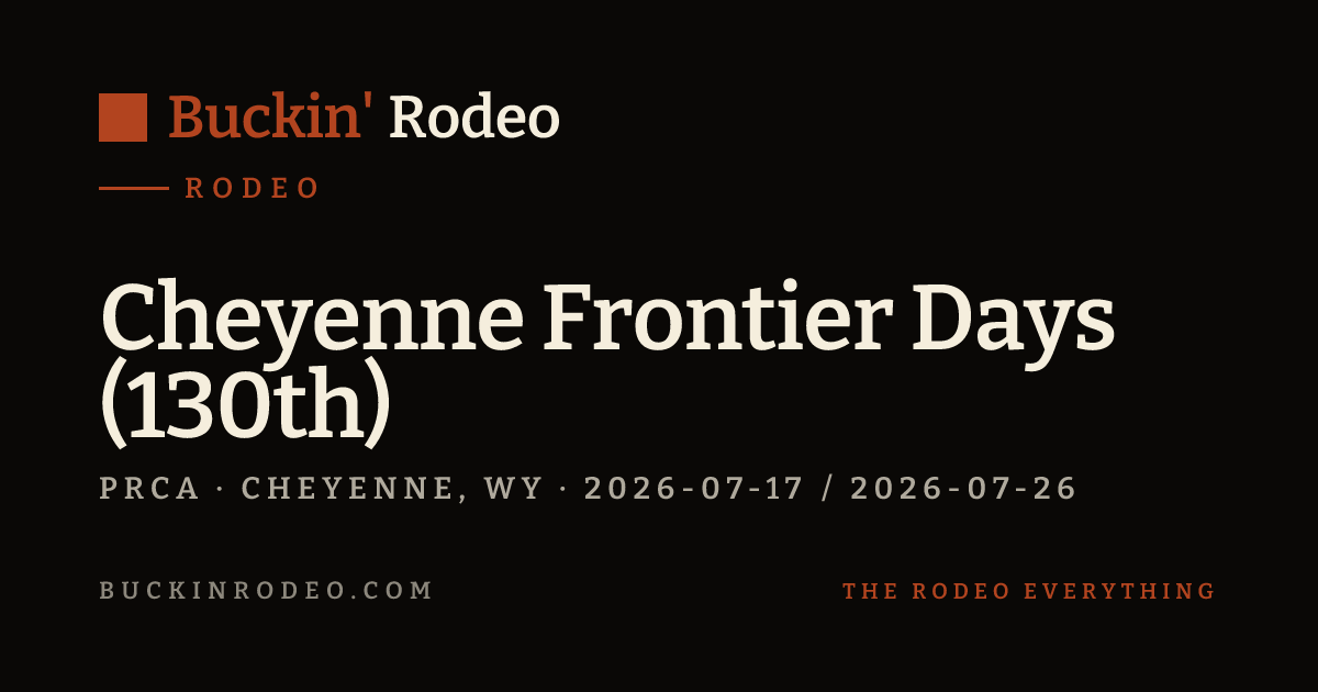 Cheyenne Frontier Days (130th) 2026 — Schedule & Tickets · Buckin' Rodeo