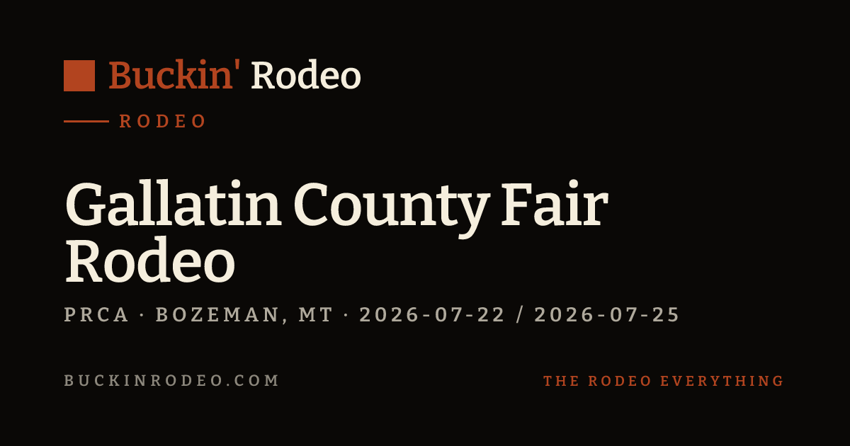 Gallatin County Fair Rodeo 2026 — Schedule & Tickets · Buckin' Rodeo