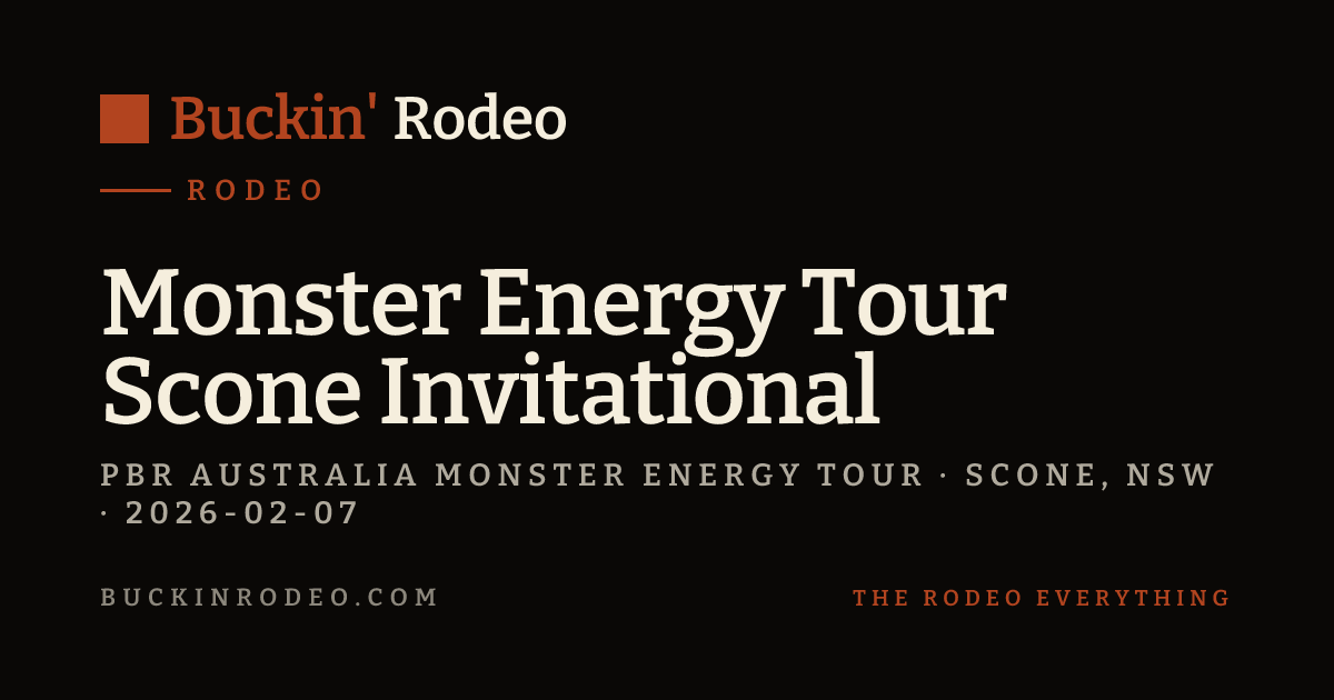 Monster Energy Tour Scone Invitational 2026 Results · Buckin' Rodeo
