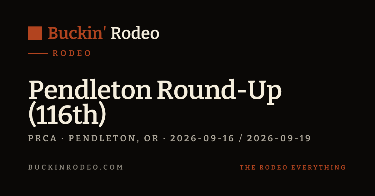 Pendleton Round-Up (116th) 2026 — Schedule & Tickets · Buckin' Rodeo