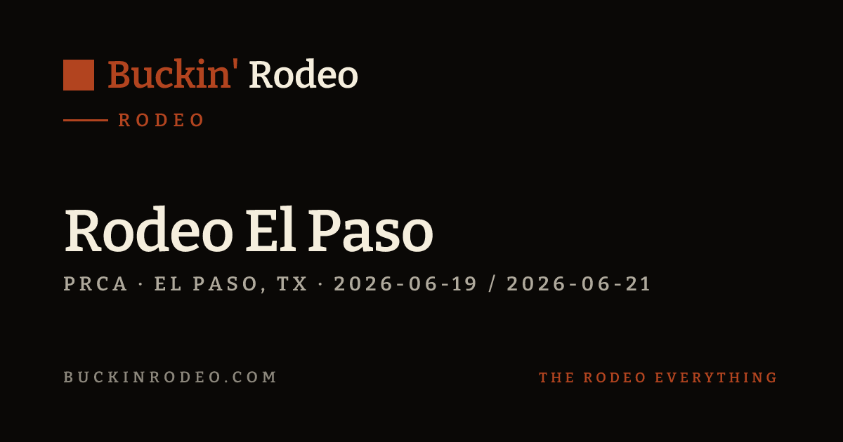 Rodeo El Paso 2026 Results · Buckin' Rodeo
