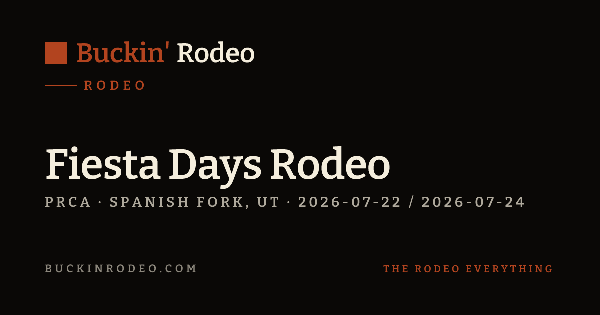 Fiesta Days Rodeo 2026 — Schedule & Tickets · Buckin' Rodeo